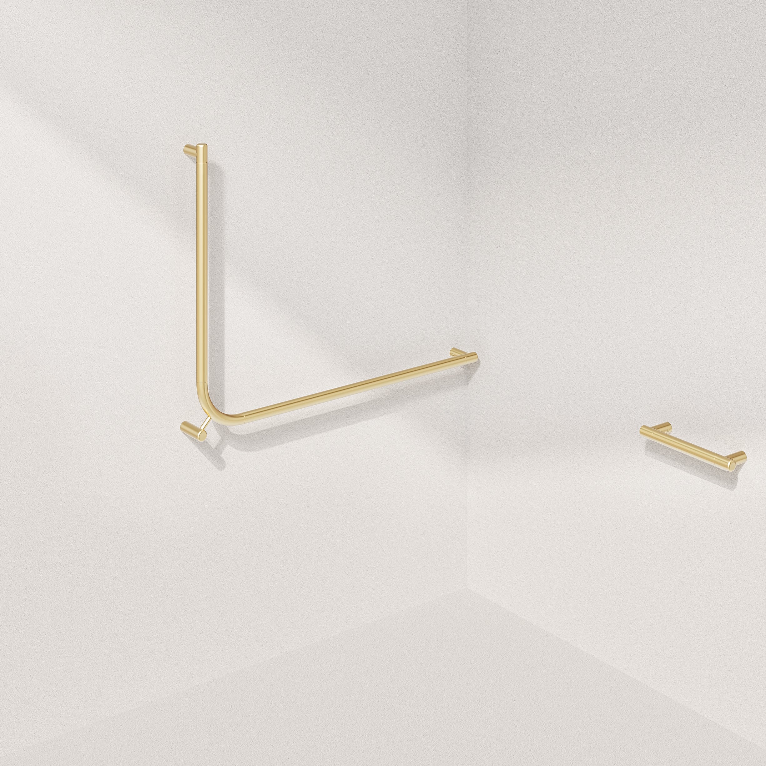 Aliro Accessible 90° Grab Rail - Brushed Brass - Set | ABI Interiors